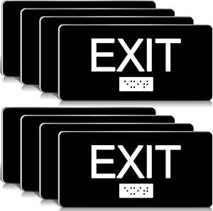 Memorywuu 8 Pcs ADA Compliant Exit Sign with Tactile Braille 6 x 3 Inch ...