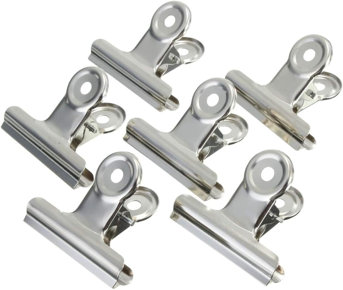 GOLD LEAF Silver Tone Round Handle Paper Clips Office Stationery Clamps ...