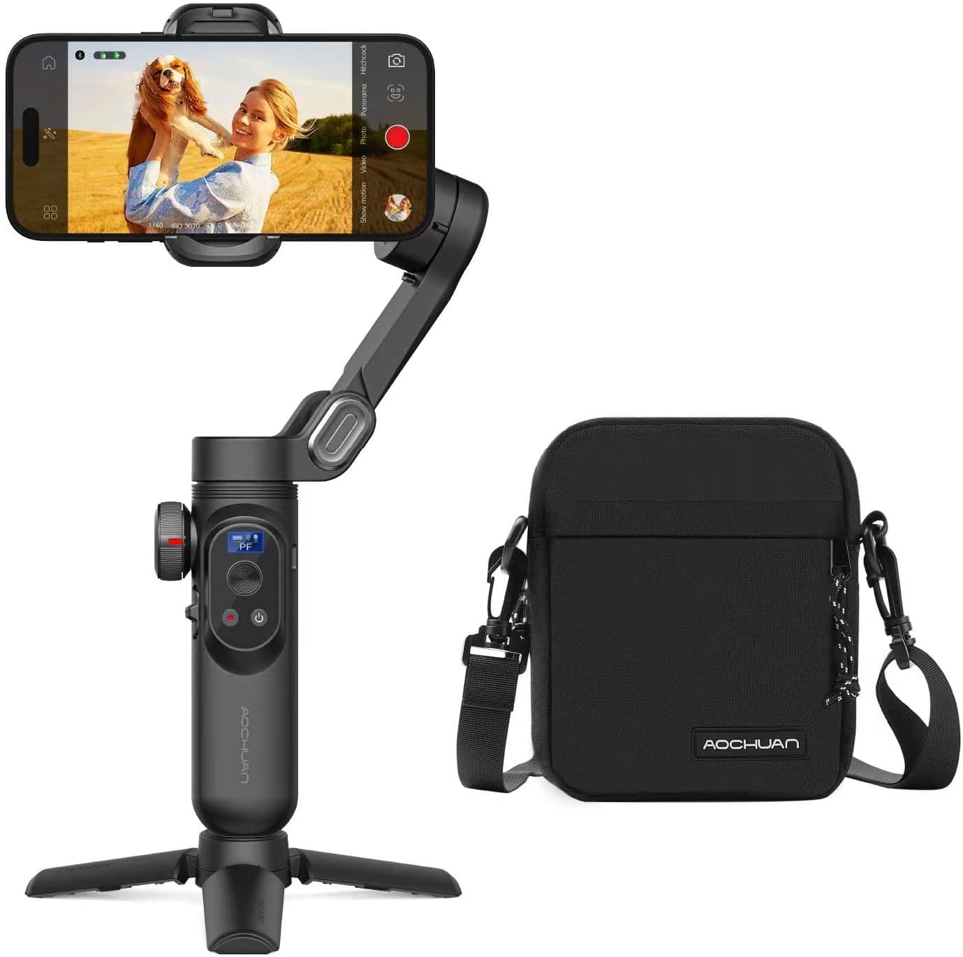 Amazon.com: AOCHUAN 3-Axis Gimbal Stabilizer for Smartphone Smart X Pro ...