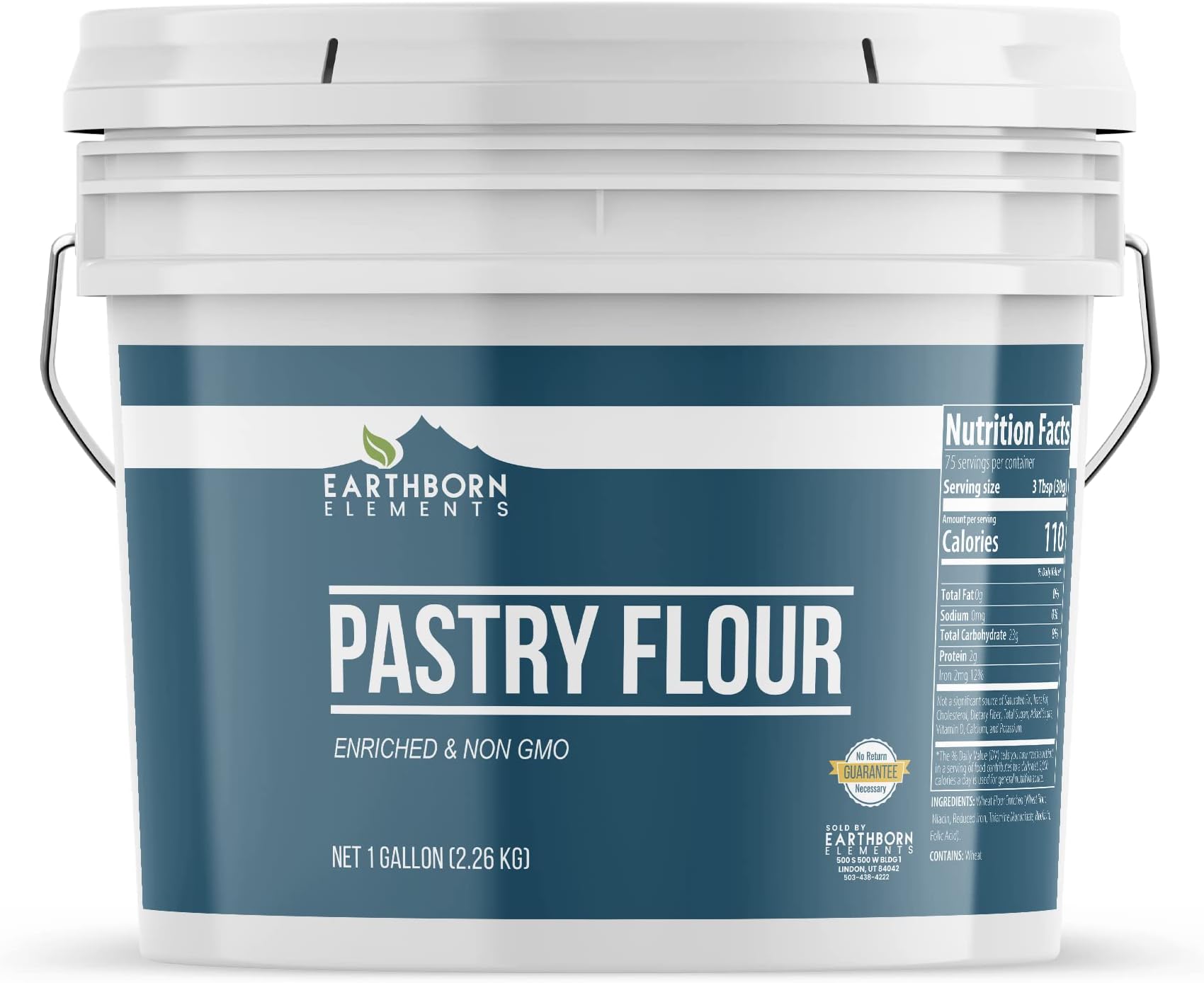 Amazon.com : Earthborn Elements Pastry Flour 1 Gallon Bucket, Baking ...