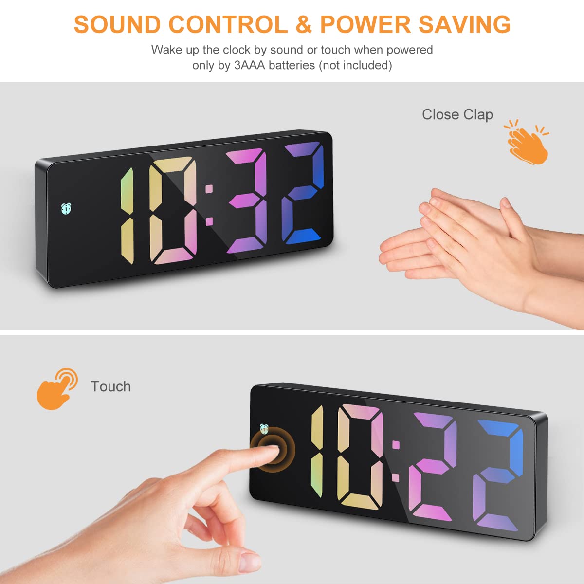 Buy JXTZ Digital Alarm Clock, LED Alarm Clocks for Bedroom, Desk Clock ...