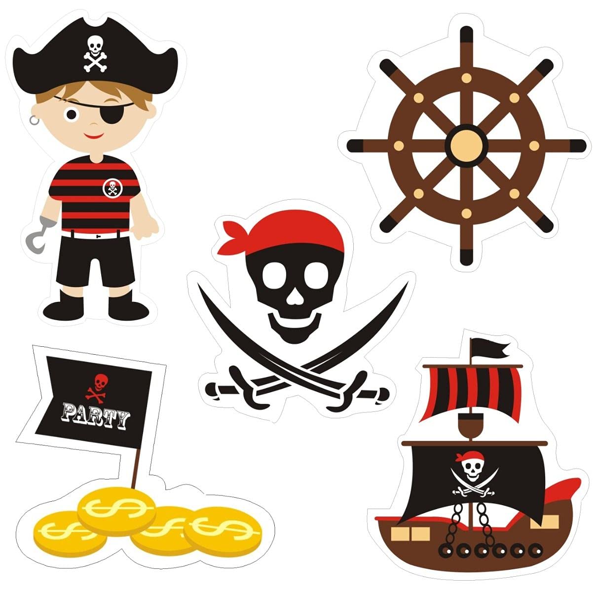 Pretty Ur Party Pirate Theme Paper Cutouts for Birthday Parties, Pirate ...