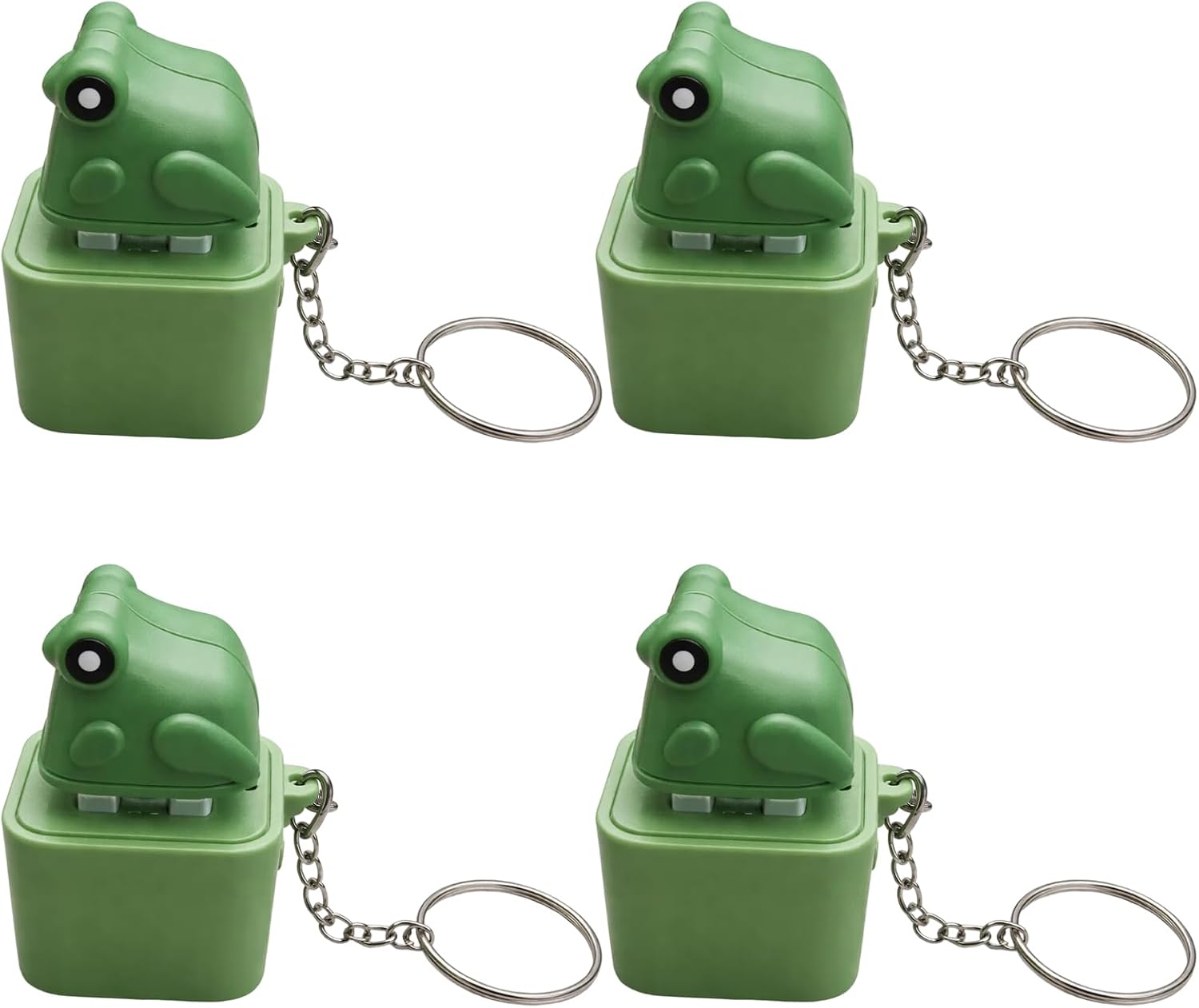 JFBNXB Frog Keychain, 4-Piece Set Fidget Keychain for Stress Relief ...
