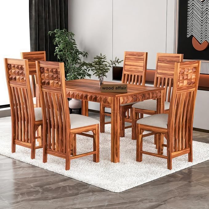 VINAYAK ART PLACE Solid Sheesham Wood 57 Inch Length Dining Table 6 ...