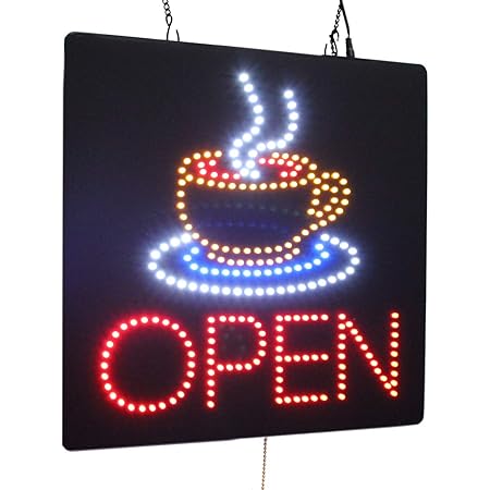 Amazon.com : Led Coffee Signs for Business - Neon Coffee Open Sign ...