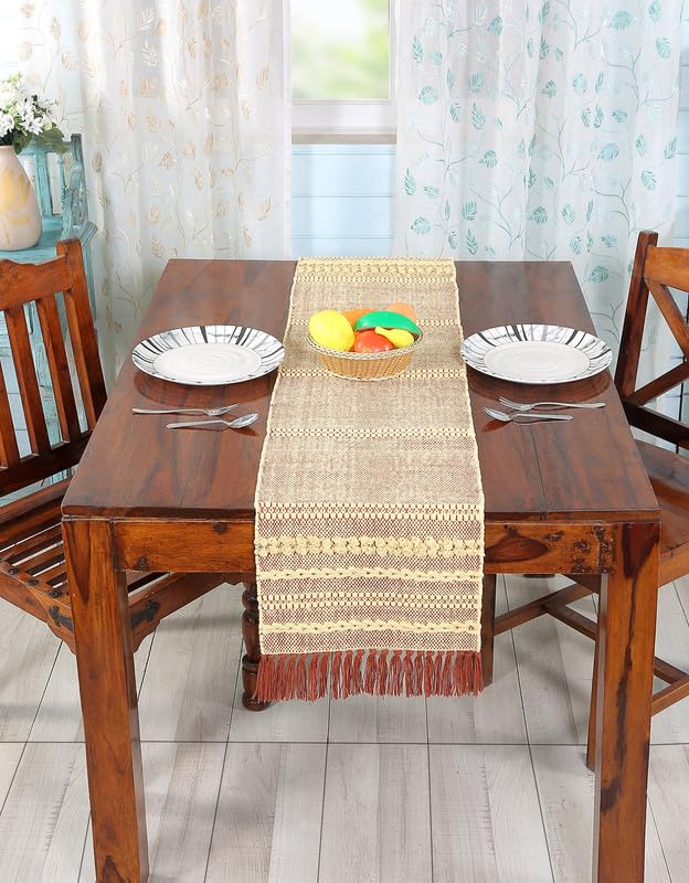 Buy HEAVEN WORLD Luxurious 100% Natural Pure Cotton Table Runner 14'' x ...