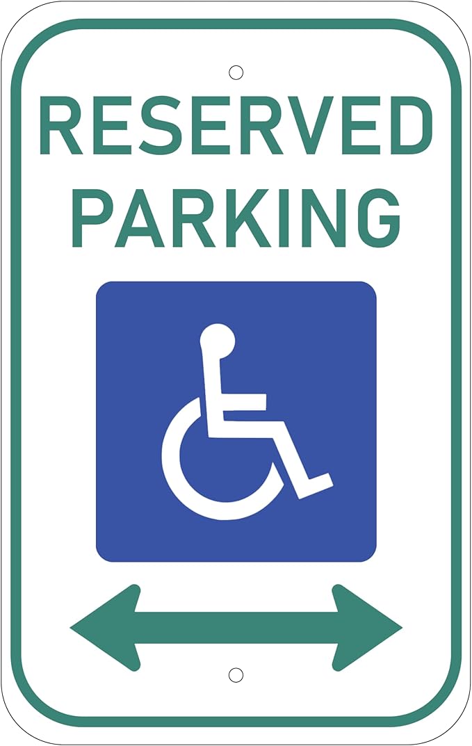 Amazon.com: ADA CENTRAL SIGNS - Handicap Reserve Parking Dual Arrow ...