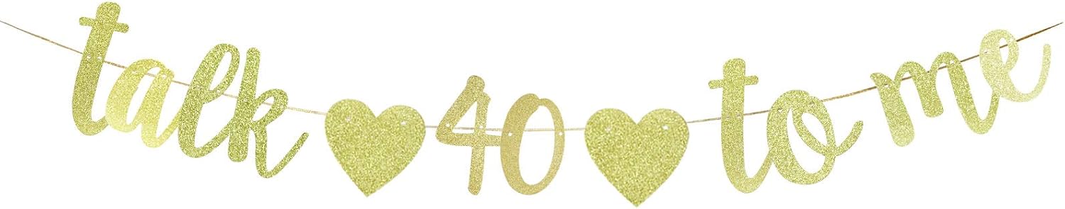 Amazon.com: Kunggo Talk 40 to Me Banner,Gold Glitter 40th Birthday ...