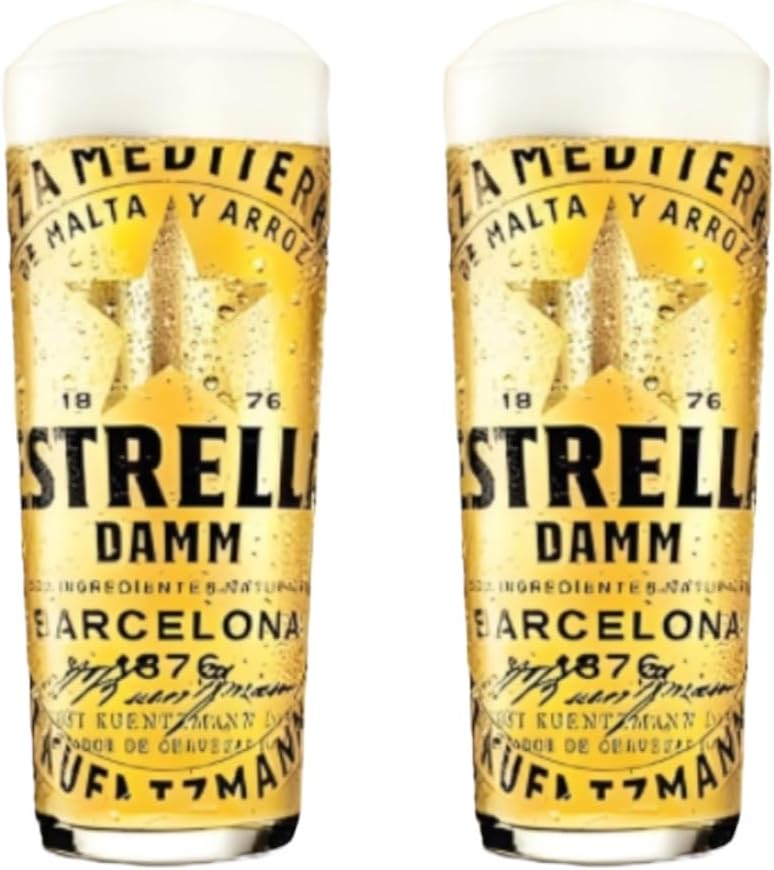 Estrella Damm Pint and Half Pint Glass Set (1 Pint and 1 Half Pint ...