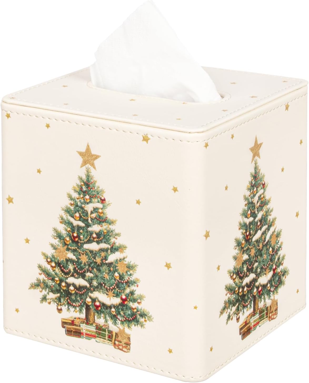 Amazon.com: Cretkhp Christmas Tissue Box Cover Square, PU Leather ...
