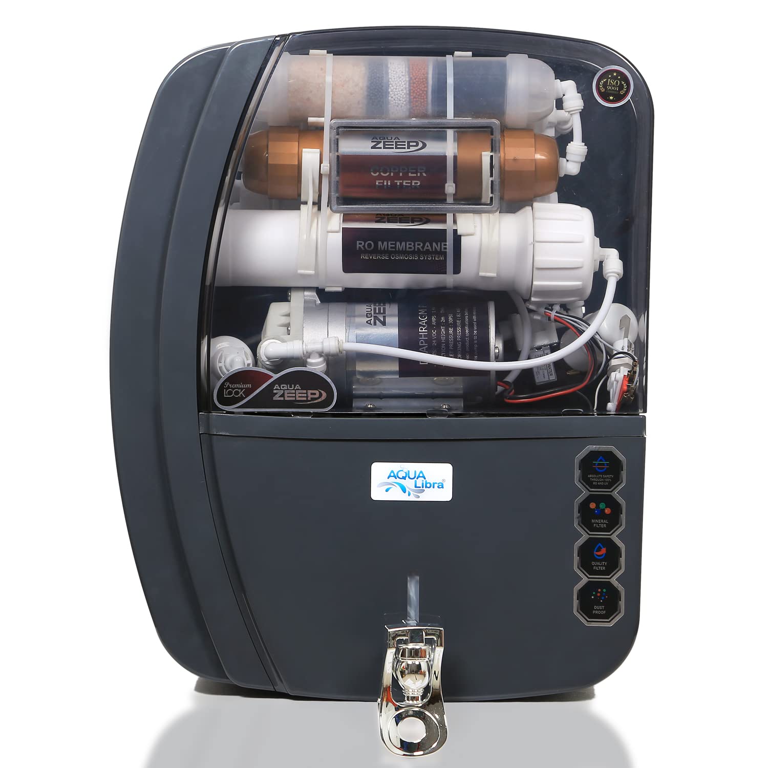 Buy Aqua Libra Black & Brown Color Water Purifier with RO+COPPER+UF+TDS ...