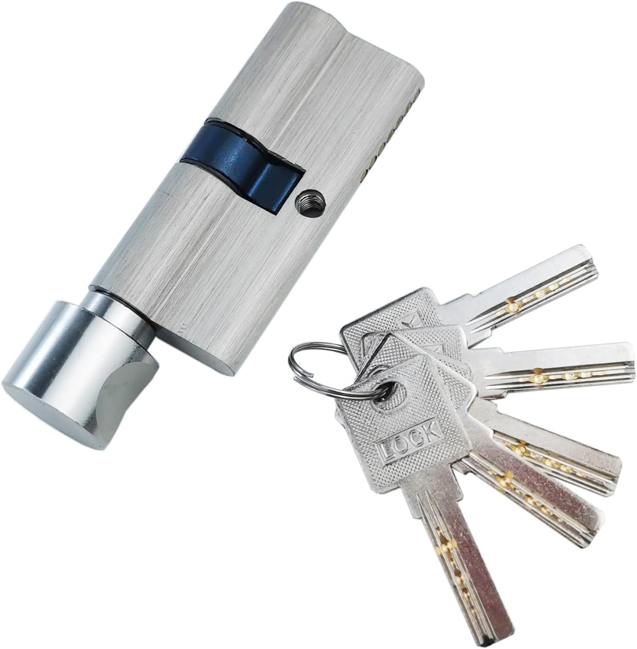 XFORT® Chrome 40T/40 Thumb Turn Euro Cylinder Lock (80mm), Euro Door ...