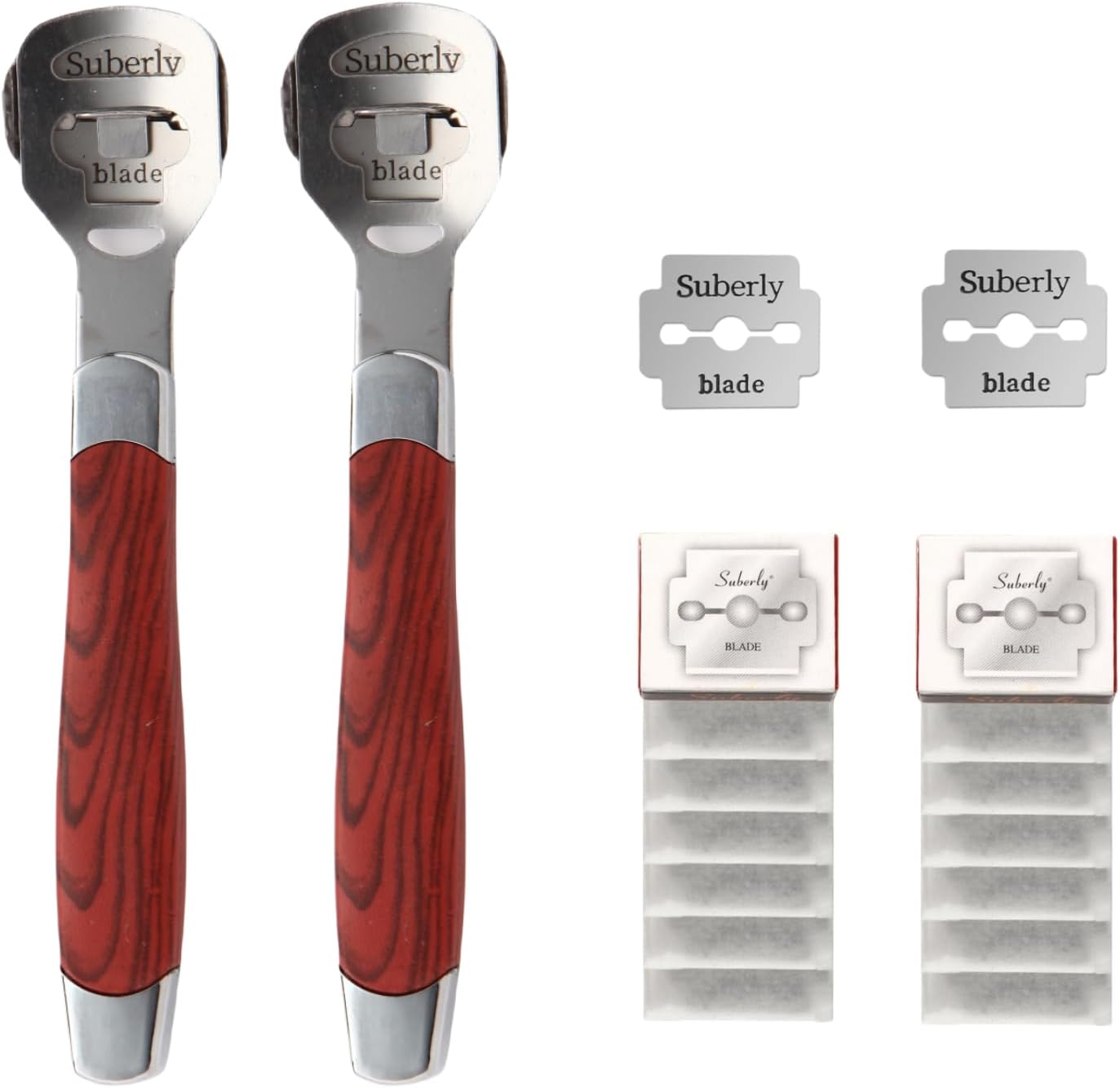 Amazon.com : 2 Pack Pedicure Callus Shaver Set - Stainless Steel Foot ...