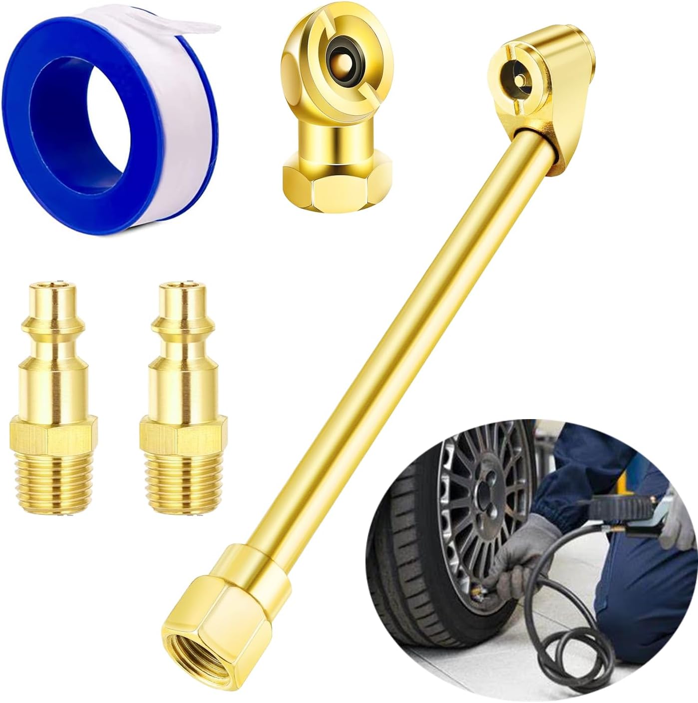 Amazon.com: 2-Way Connection Air Chuck Set, 5 Pack Heavy Duty Dual Head ...