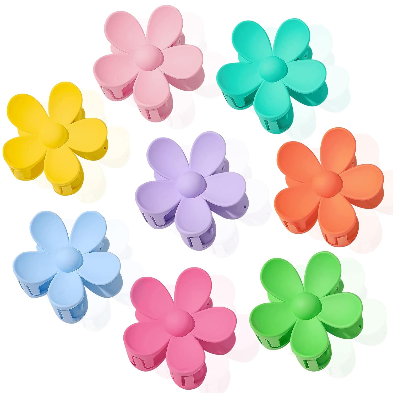 Amazon.com : Flower Hair Clips 8 PCS Large Claw Clips - Big Cute Claw ...