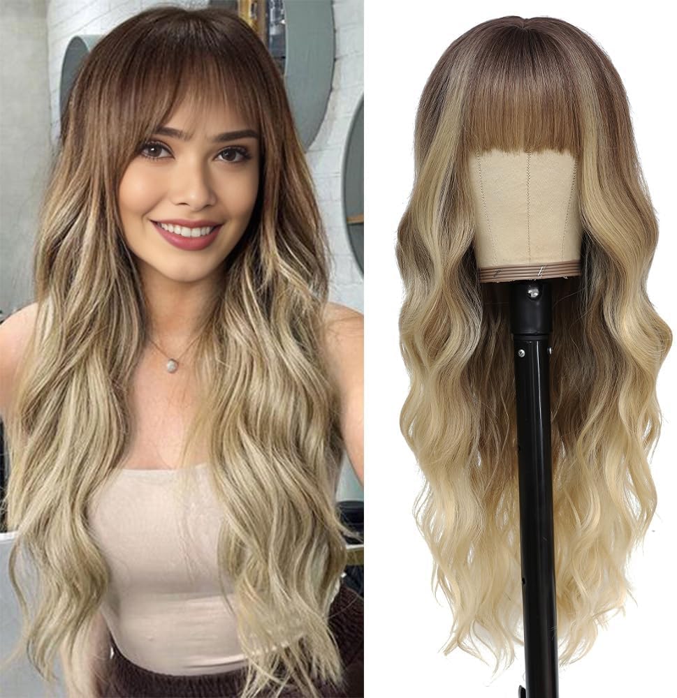 Amazon.com : BATISI Blue Wig 26 Inches Wigs for Women Synthetic Wig ...