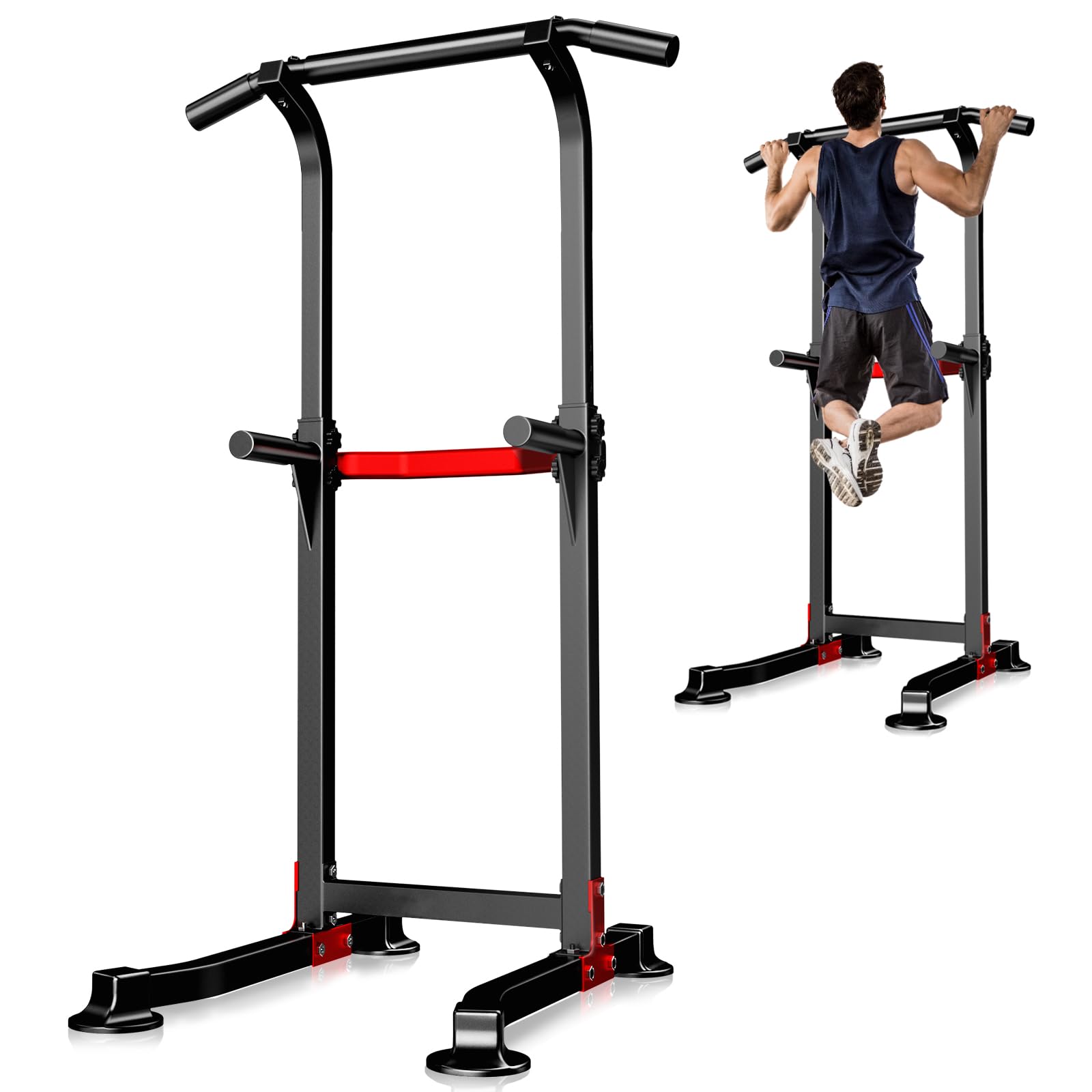 ZENOVA Pull Up Bar Stand Pull Up Station Power Tower Strength Training ...