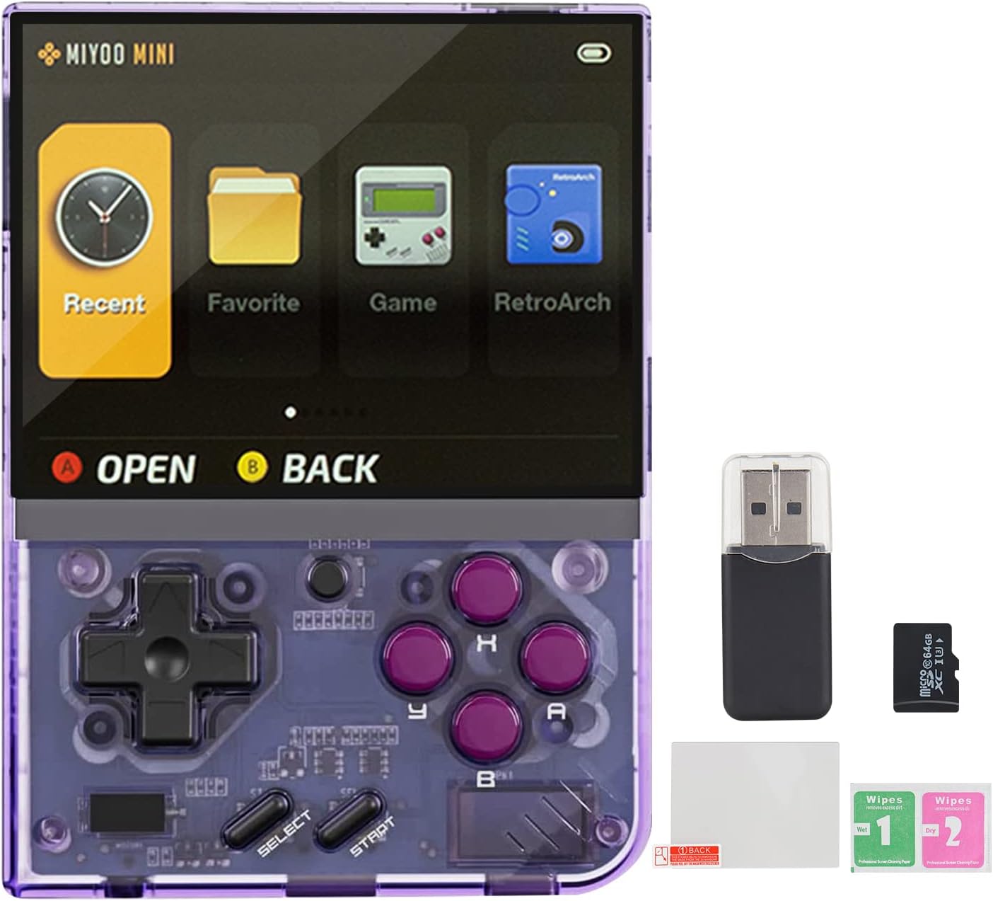 Miyoo Mini Plus Handheld Game Console - 3.5” Built-in 5000 Classic Video Games Support OnionOS ...