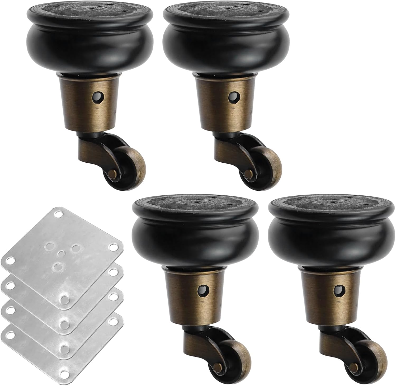 Amazon.com: Mewutal 4pcs 3.94" Height Wooden Furniture Legs with ...