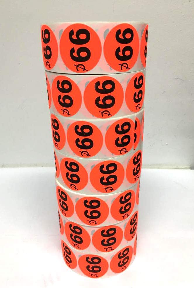 Retail Store Fixtures & Equipment 1000 Labels 1.5 Round Orange 50 Cent ...