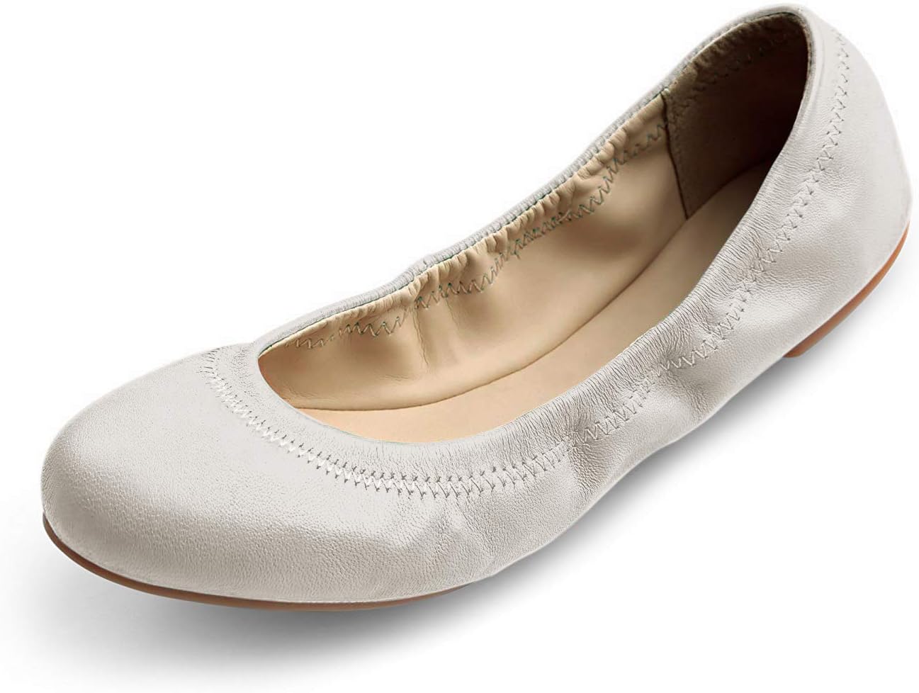 Amazon.com | Xielong Women's Flats, Lambskin Ballet Flats Shoes White ...