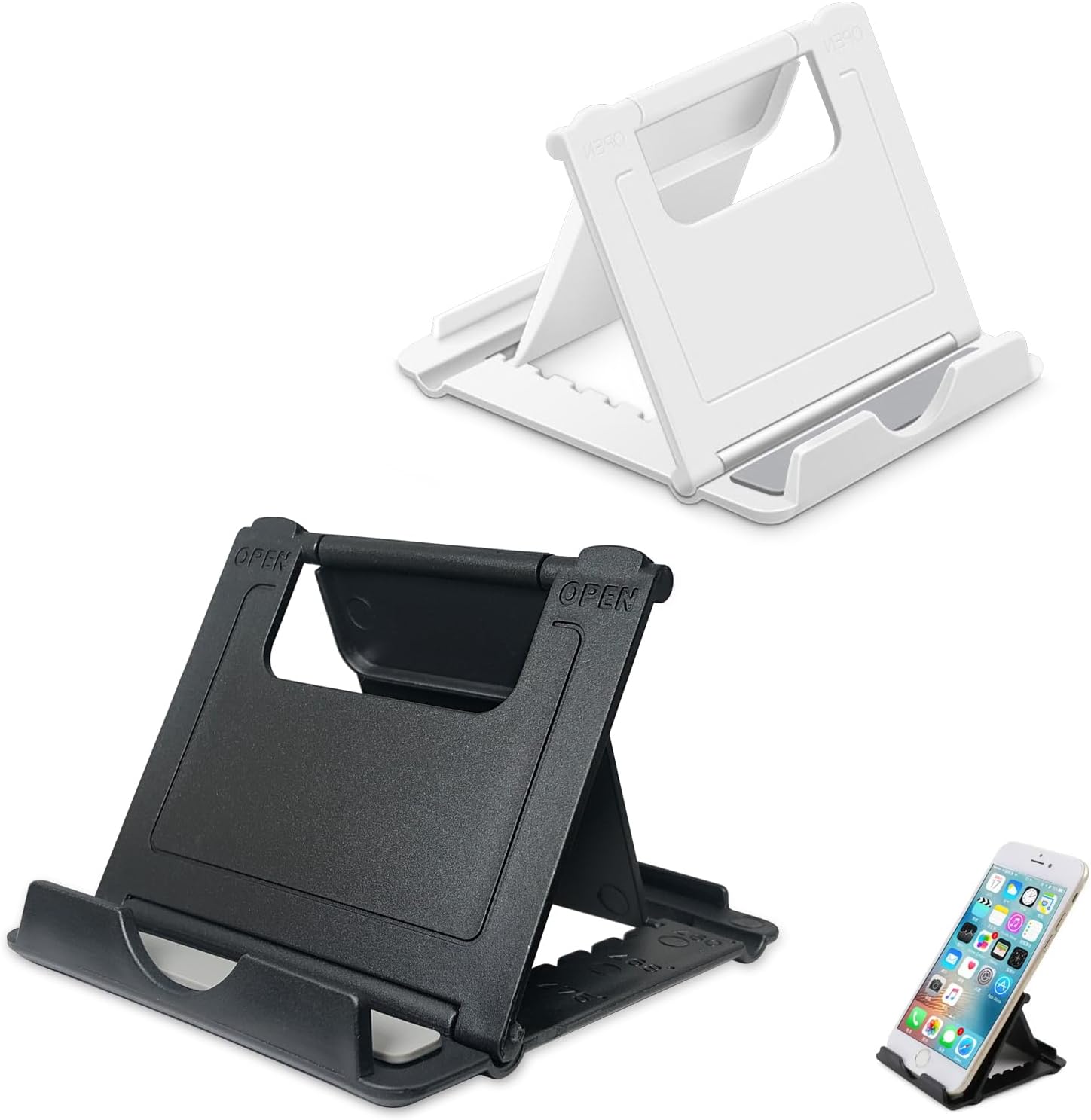 Amazon.com: 2 Pack Cell Phone Stand, Foldable Phone Holder for Desk ...