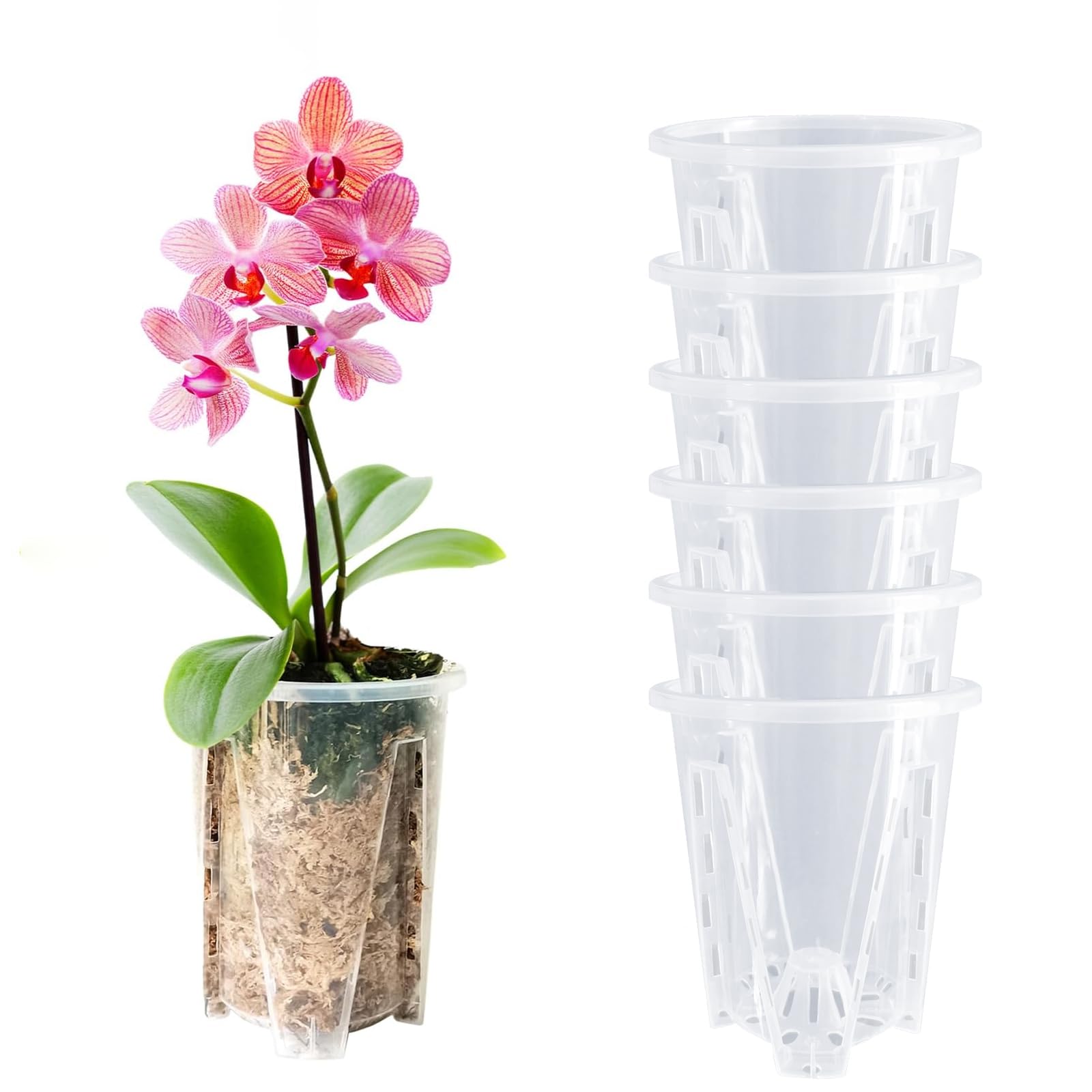 Amazon.com: pavtner Orchid Pot, 3.9 4.7 5.5 6.3 Inch 6 Pack,Orchid Pots ...