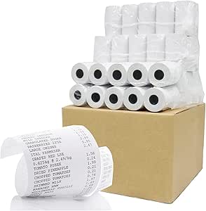 Amazon.com : (50 Rolls) 3 1/8" 133' Thermal Paper POS Receipt Paper ...