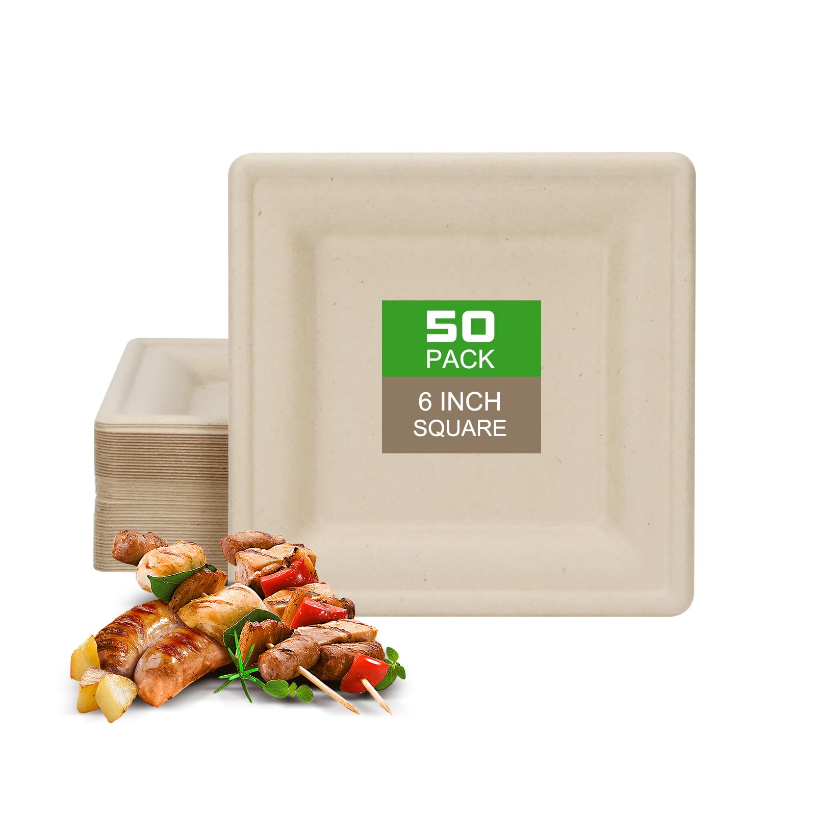 Snapklik.com : BangShou 50 Pack Disposable Paper Plates 100% ...