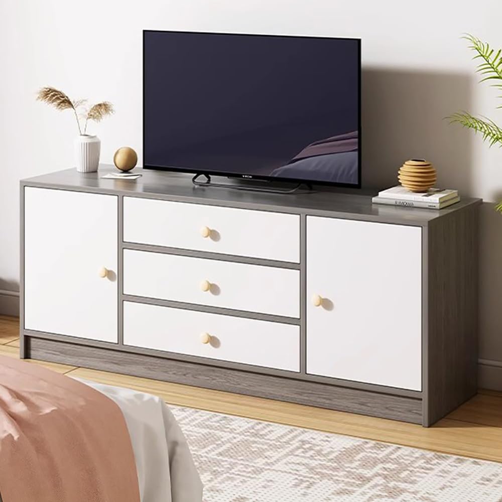 MUMOO BEAR Simple TV Cabinet, 55 Inch TV Stand with Drawers Doors ...