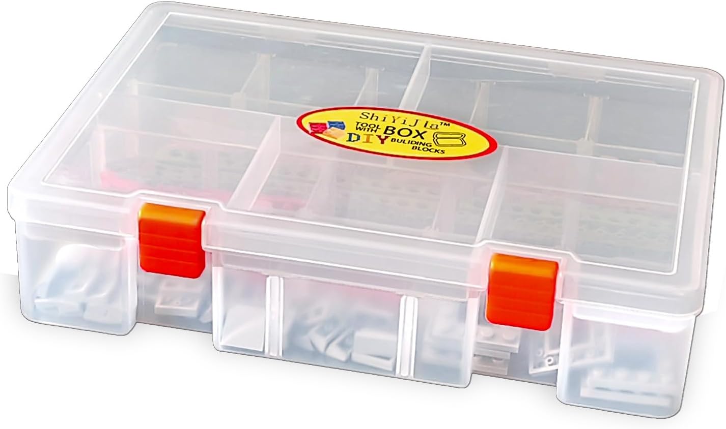 Amazon.com: SHIYIJIA Plastic Compartment Organizer Box with Dividers ...
