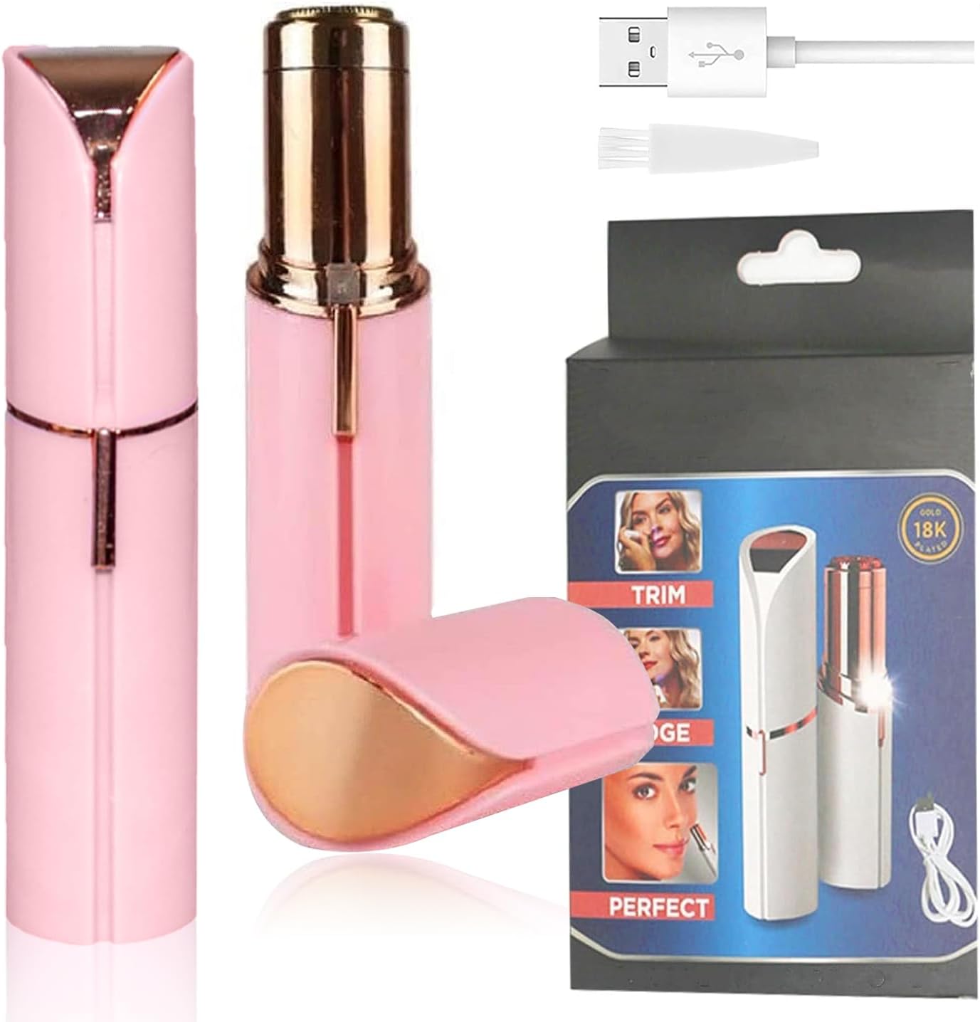 Facial Hair Remover for Women - Rechargeable Hair Removal Device with ...