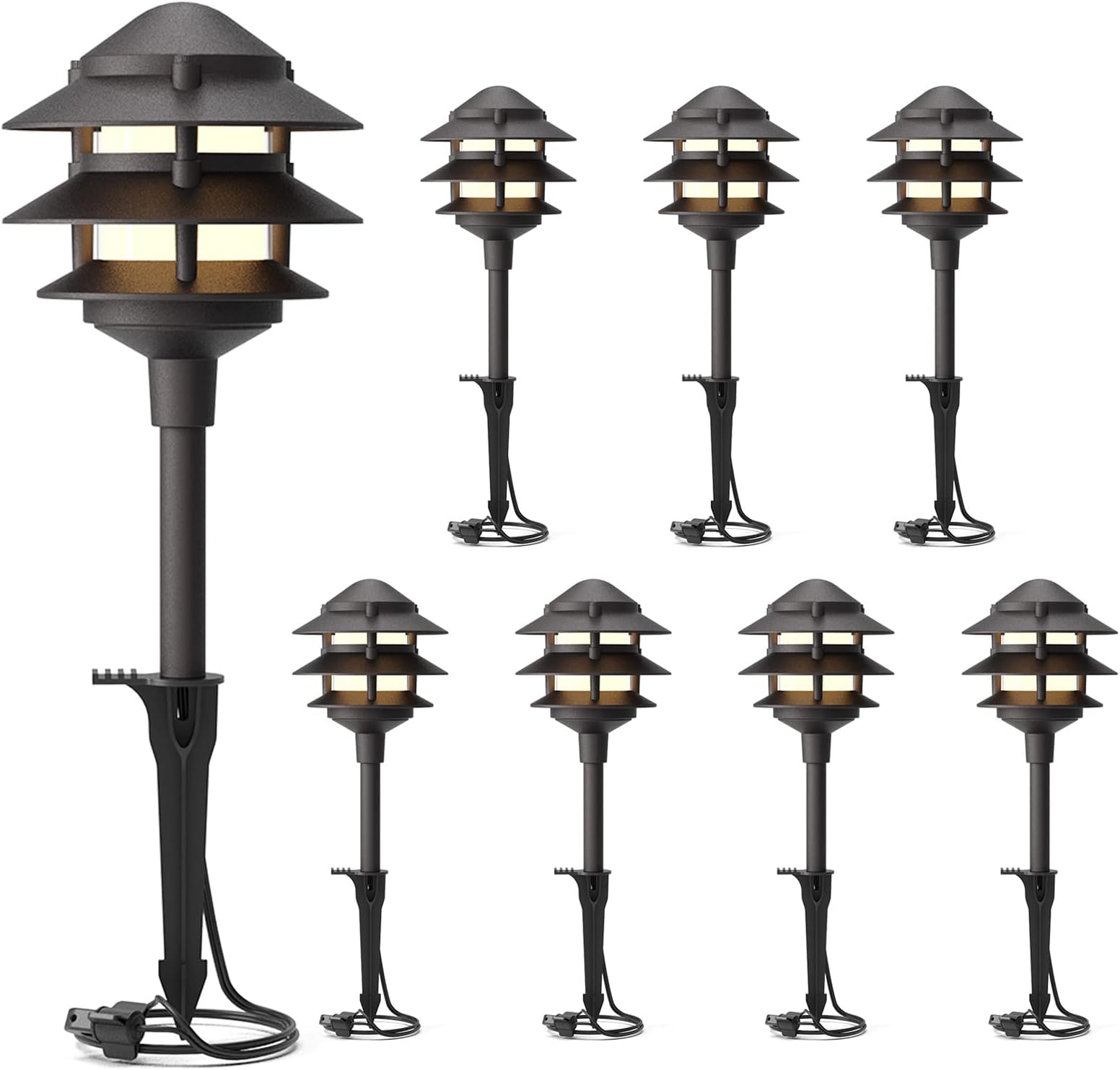 Best Pro Lighting 12 Volt Low Voltage Landscape 3 Tier Cast Aluminum ...