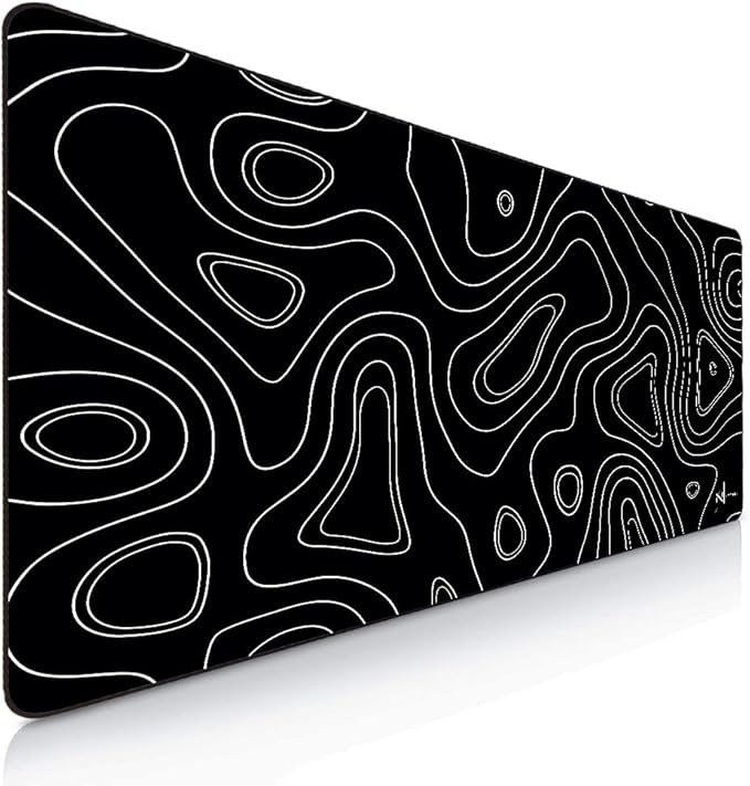 Nyfter - 3XL Gaming Mauspad Schwarz im Topography Design 1200 x 600mm ...