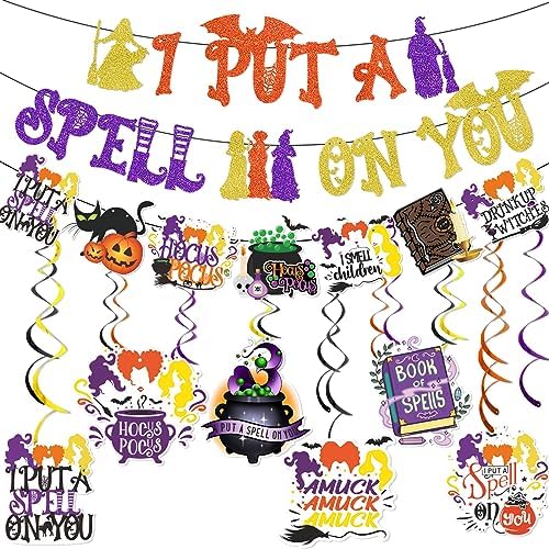 Hocus Pocus Party Decorations With Glitter Halloween Banner Set - I Put ...