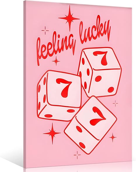 Amazon.com: Cmoqtiv pink lucky Lucky number 7 dice aesthetic posters ...