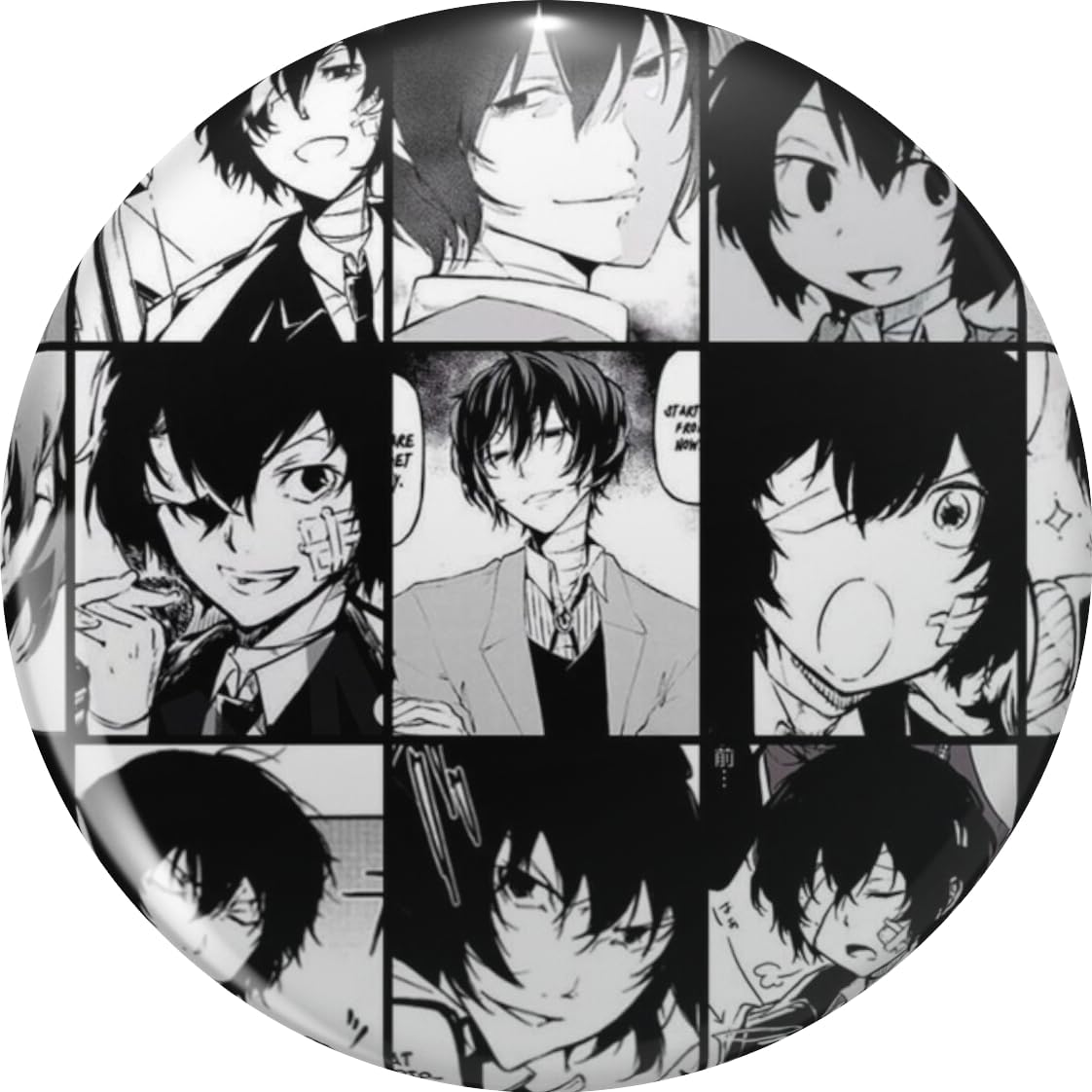 Amazon.com: Dazai osamu collage- manga black and white version Pin ...