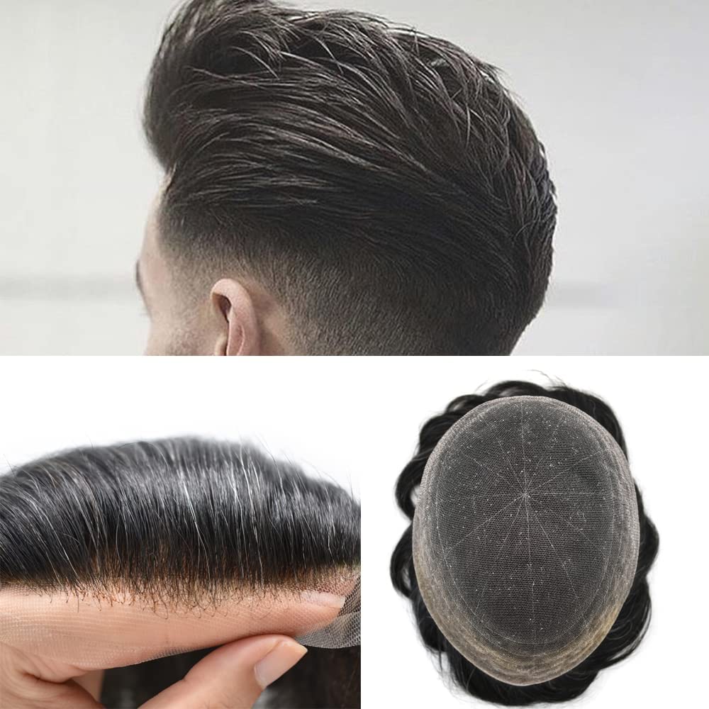 Amazon.com : Men Hair Systems Toupee For Men Real Human Hair Pieces ...