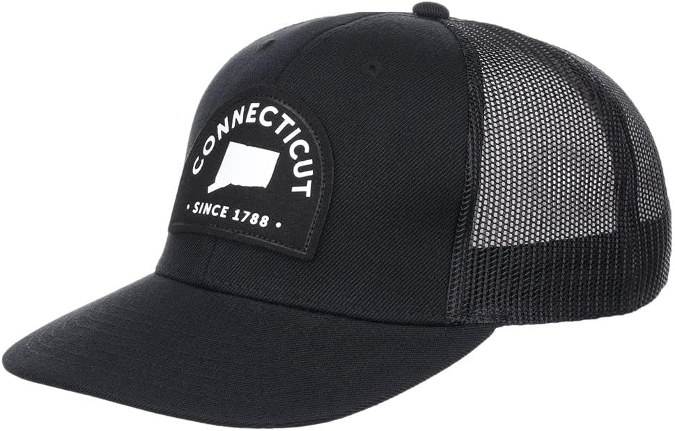 Local Crowns Connecticut Black White Suede Patch Adjustable Snapback ...