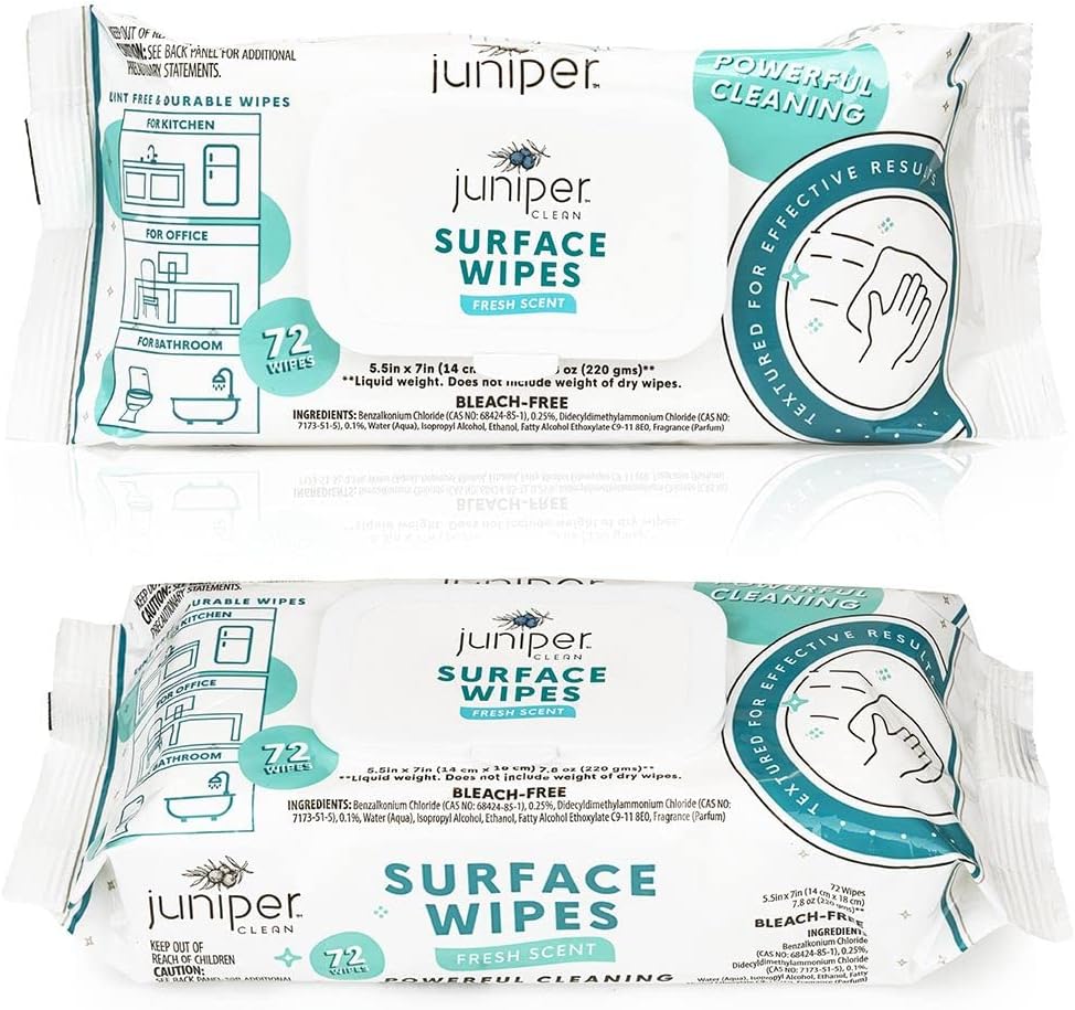 Amazon.com: Juniper CLEAN 1 Pack Surface Cleaning Wipes Bleach Free ...