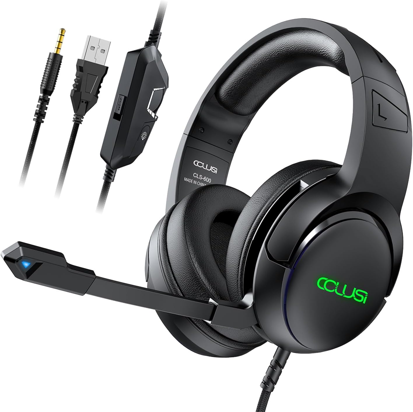 Amazon.com: COLUSI C600 Wired 3.5mm AUX Gaming Headset with Hidden-Type ...