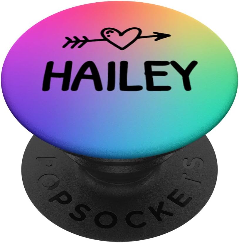 Amazon.com: Hailey Gift Rainbow Watercolor Black Heart Arrow Hailey ...