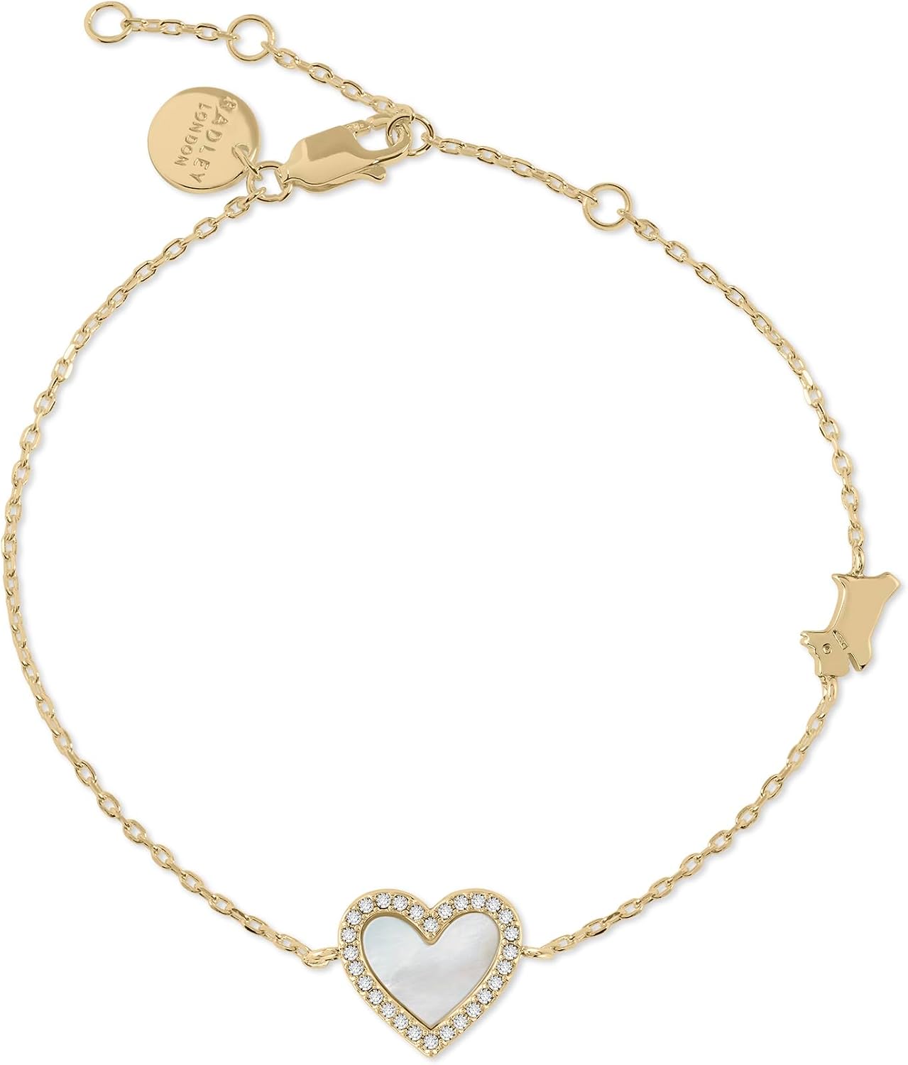 RADLEY Ladies Love Gold Stone Set Heart and Dog Charm Bracelet RYJ3300S ...
