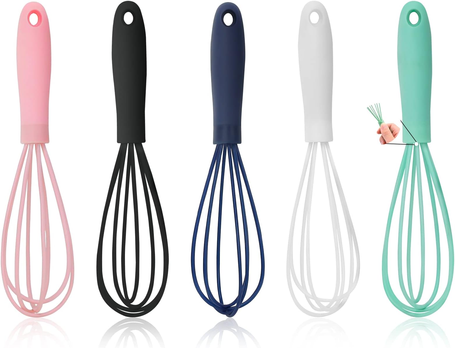 Amazon.com: NCAM 5 Pcs Silicone Whisk for Cooking - Mini Whisk ...