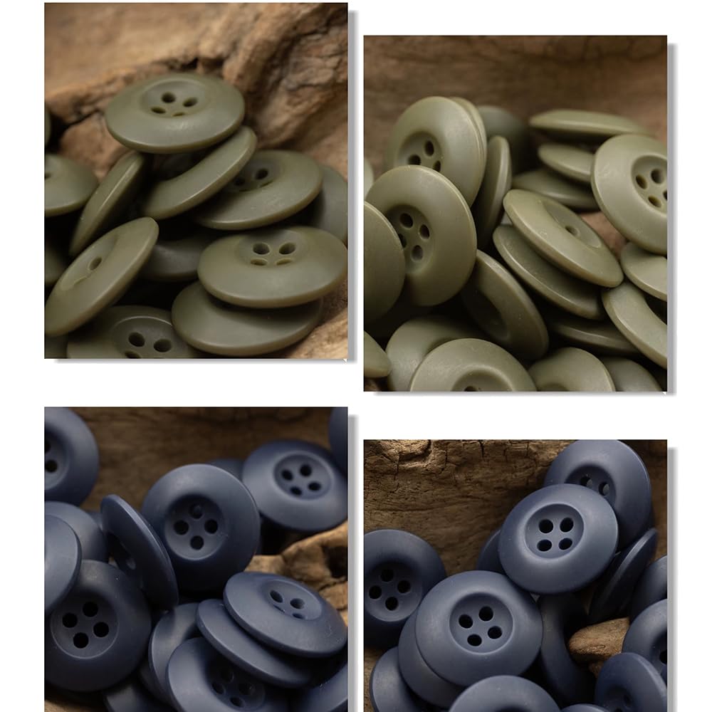 Snapklik.com : 20PCS Mix Color Resin Button 4 Hole 0.7 Inch Army ...
