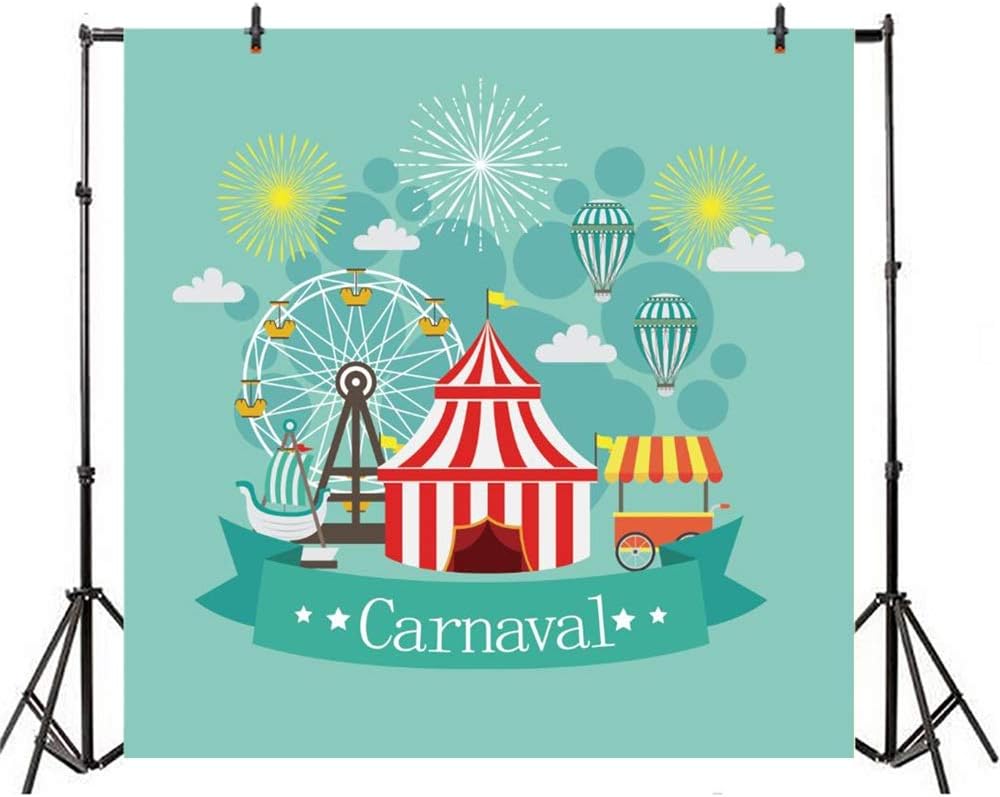 Buy Laeacco Carnival Party Backdrop 8x8ft Vinyl Cartoon Funfair Circus ...
