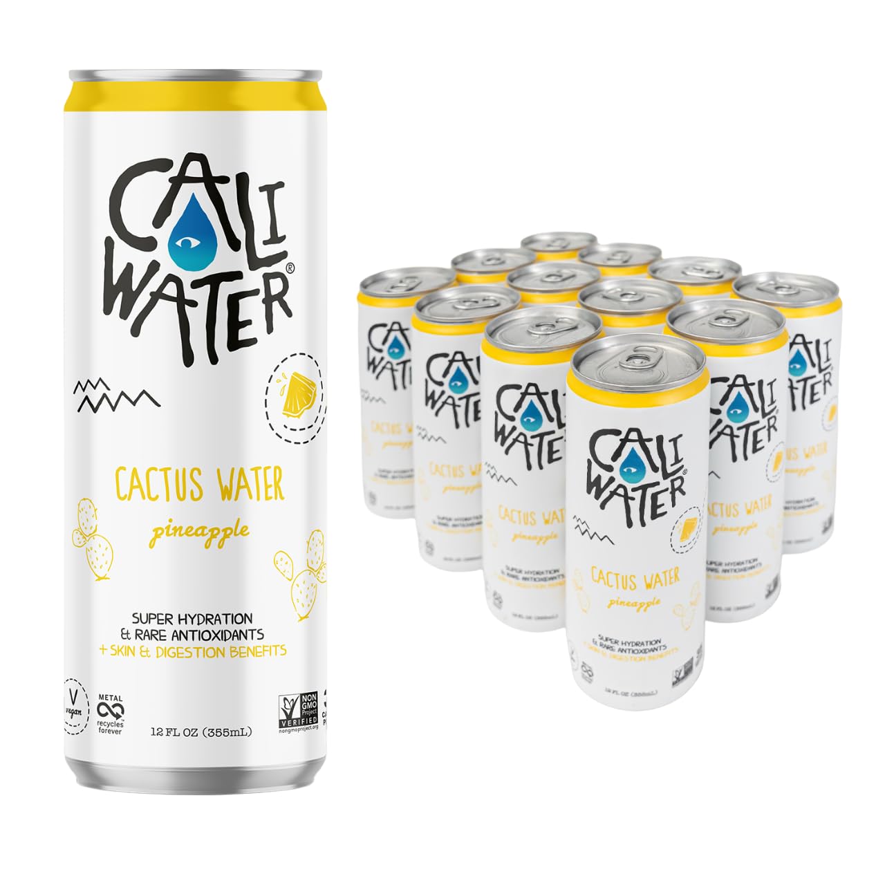 Amazon.com: CALI WATER Caliwater Organic Pineapple Nopal Cactus Water ...