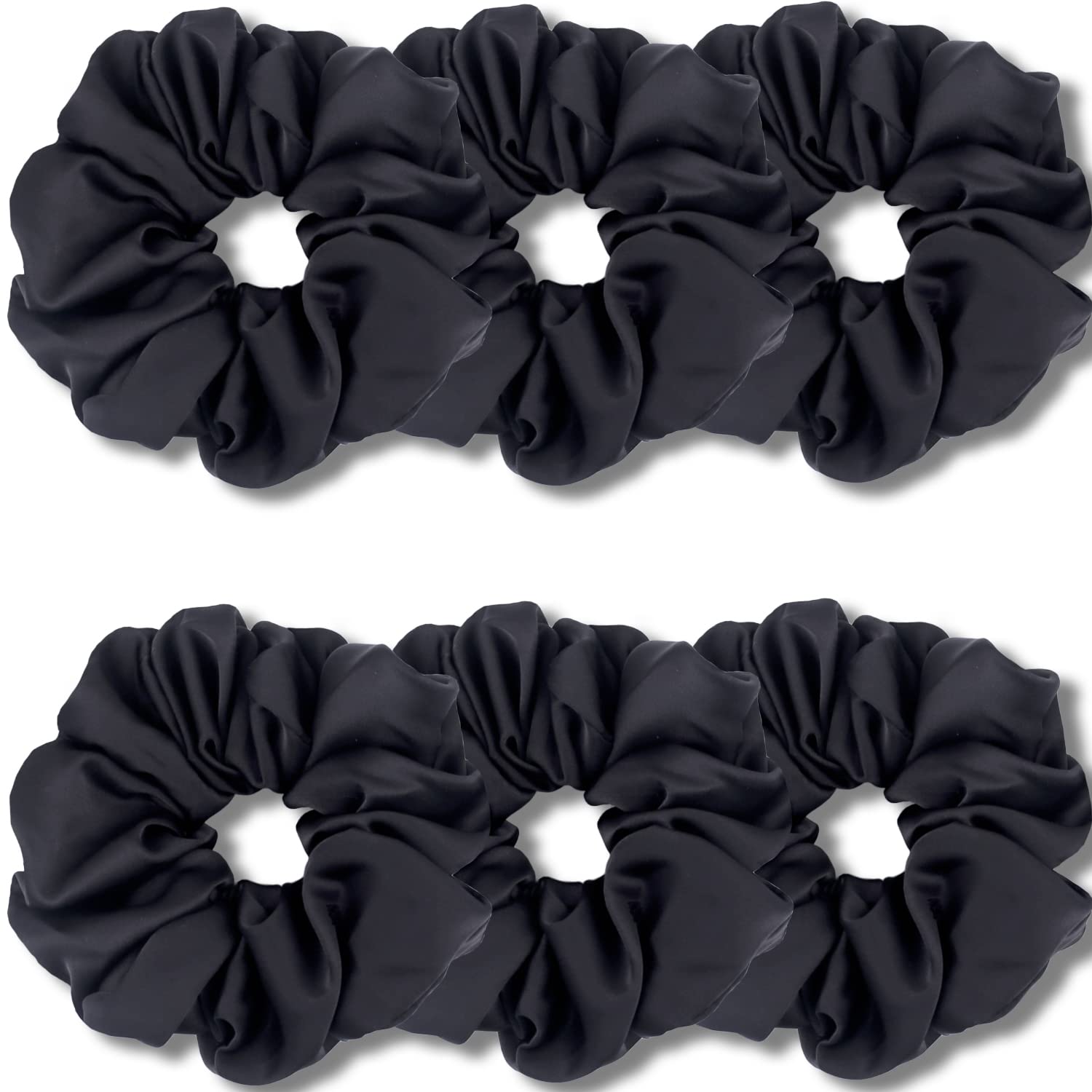 VENUSTE Large Scrunchies for Women Thick Hair, Premium Velvet Satin Big ...