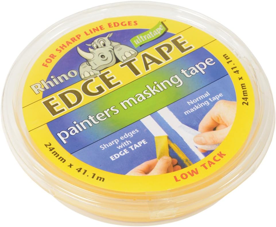 Centurion TA127L Painters Sharp Line Edge Masking Tape, Yellow, 24mm X ...