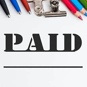 Amazon.com : Slim Pre-Inked Paid with Date Line Stamp, Perfect for ...
